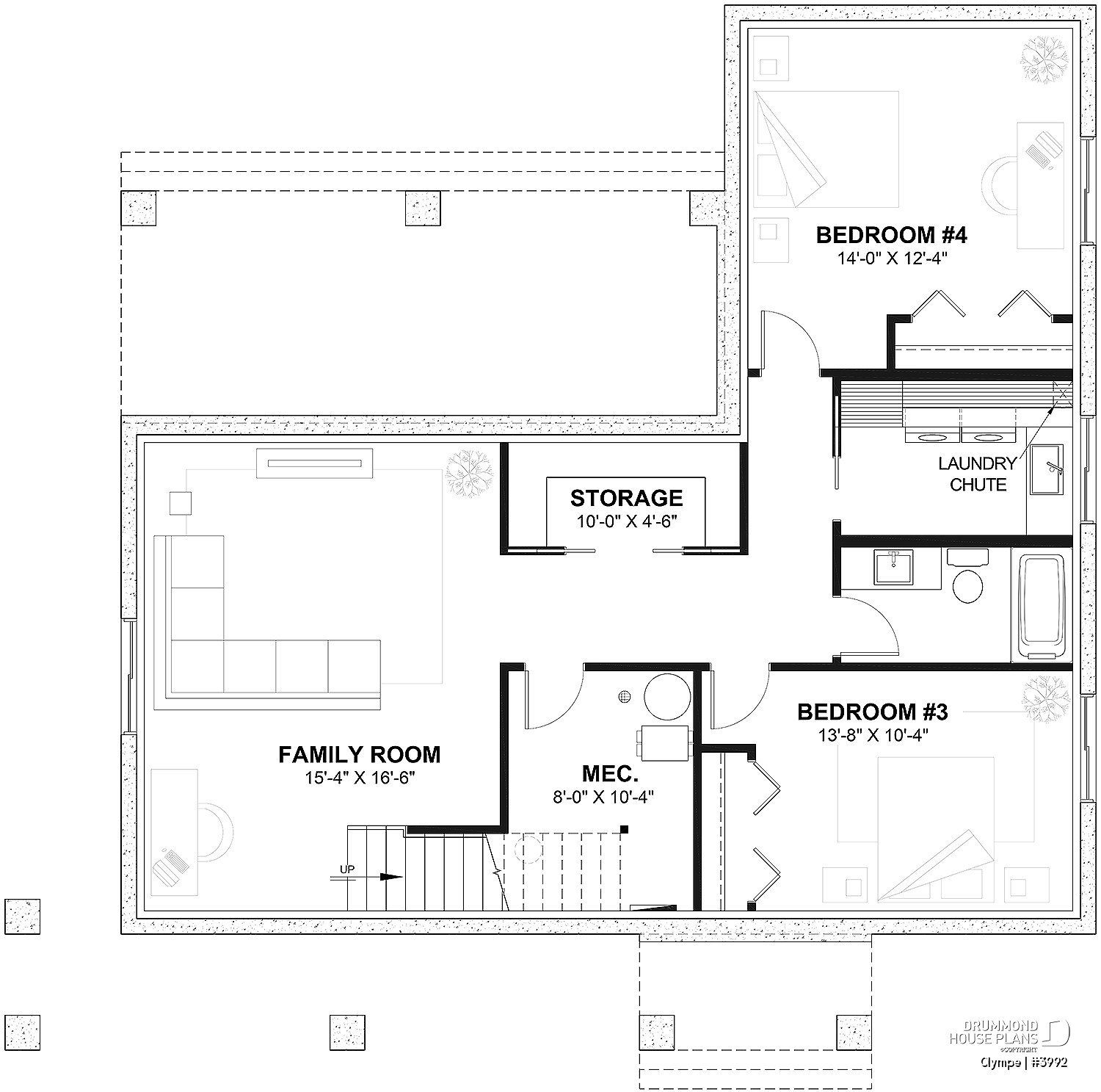 House plan 4 bedrooms, 2 bathrooms, 3992 | Drummond House Plans